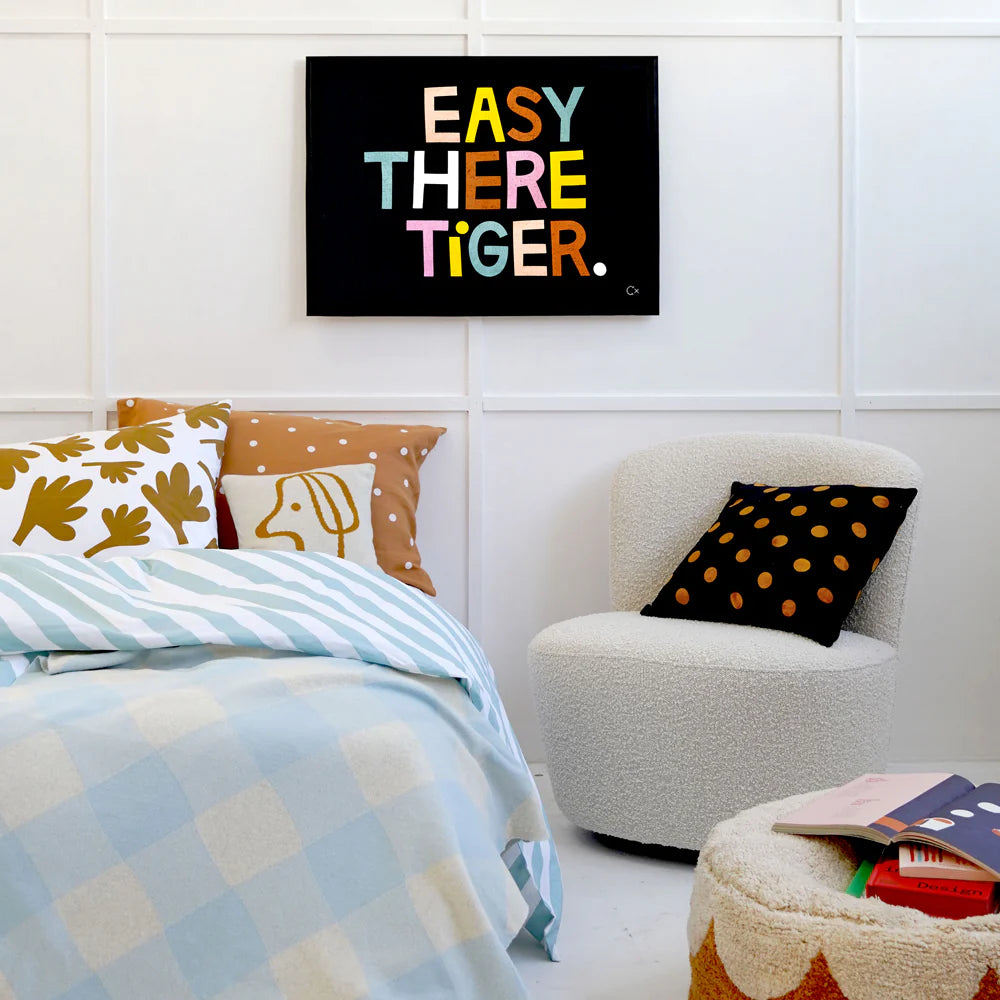 RACHEL CASTLE - ART TEATOWEL - EASY THERE TIGER – Ink & Feathers