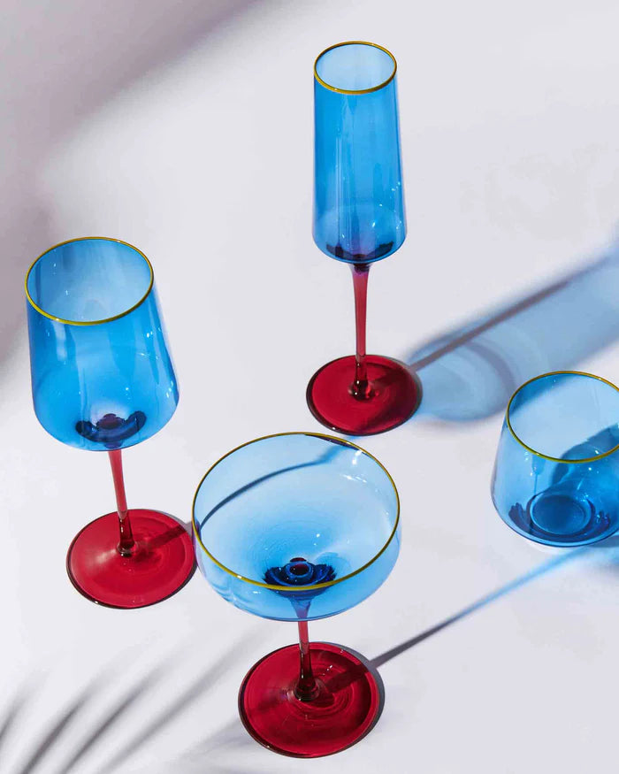 KIP & CO - SAPPHIRE DELIGHT VINO GLASS 2P SET – Ink & Feathers