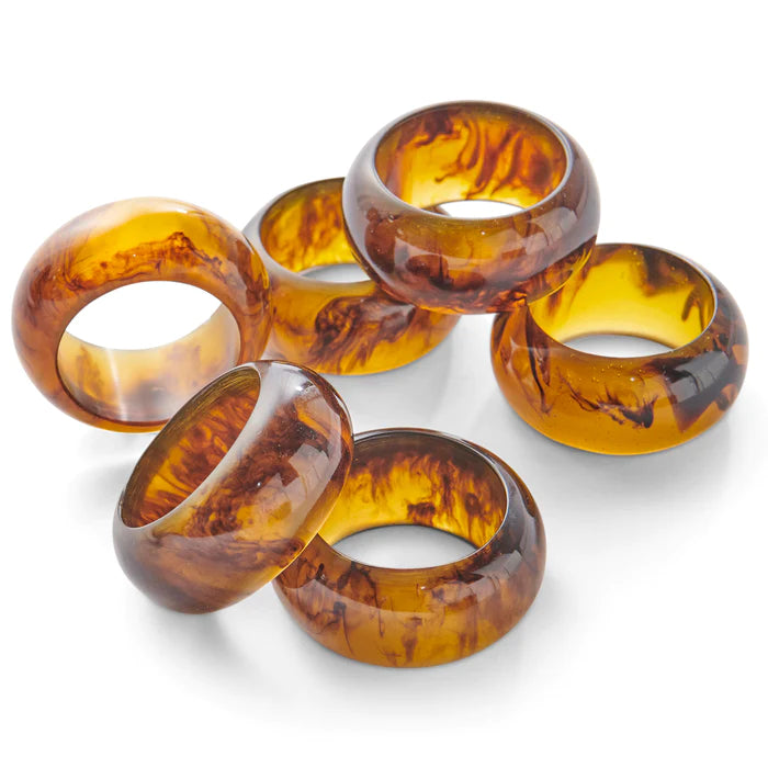 KIP & CO - SMOKEY AMBER NAPKIN RINGS – Ink & Feathers